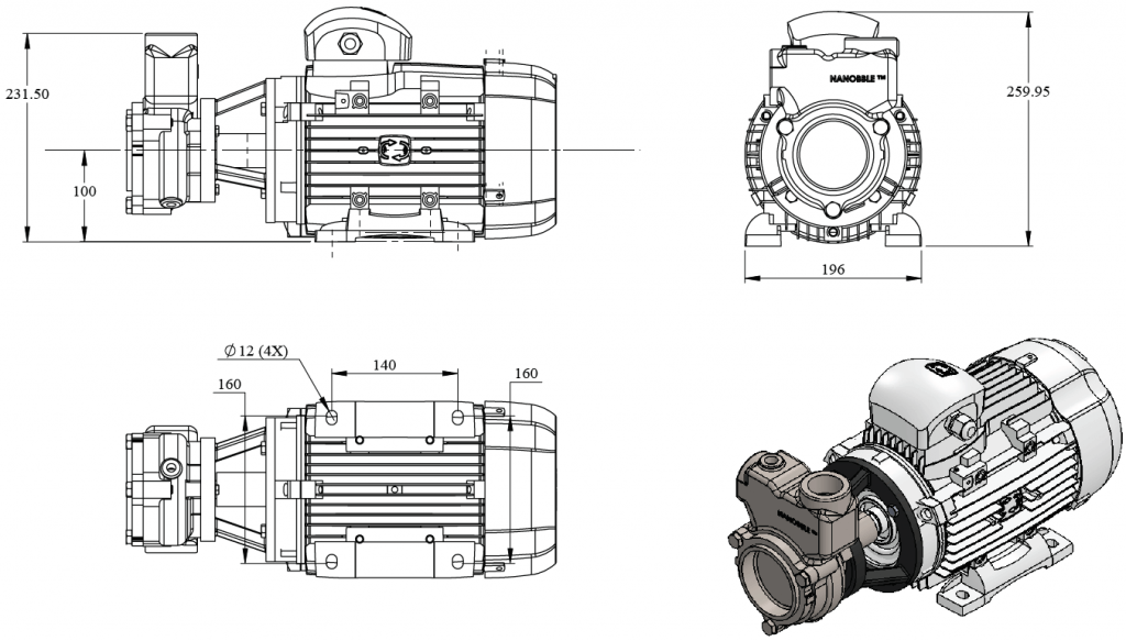 5 M3/Hour Three Phase Micro Nano Bubble Generator Regenerative Turbine (DAF) Pump NANOBBLE Model ...